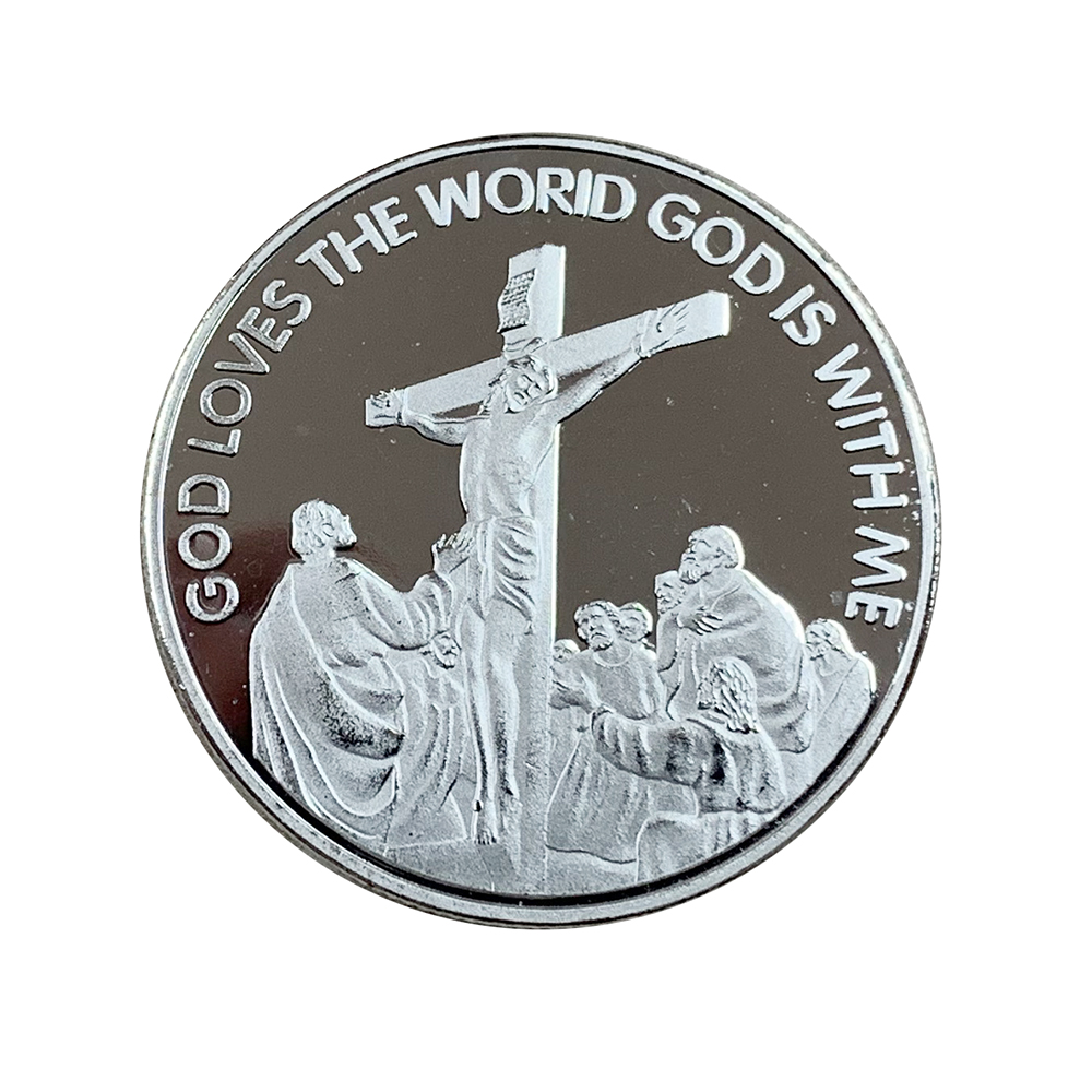 Christian Challenge Coin-Crucifixion of Jesus-Silver 金属纪念币-耶稣钉十字架（银 ...