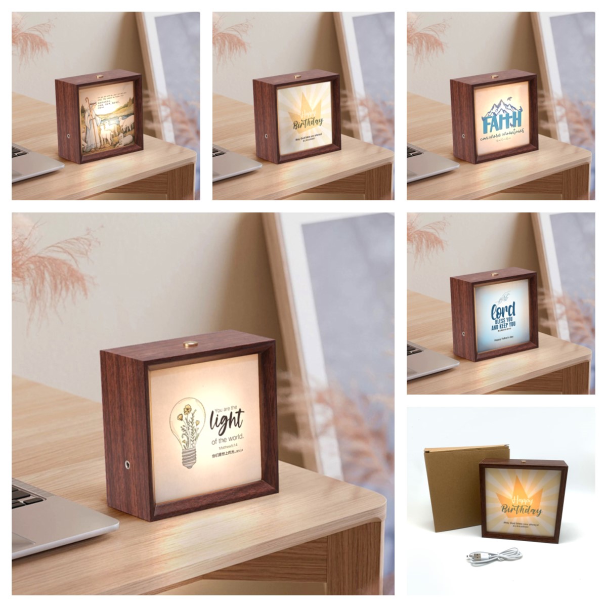 【5 Designs】Photo Frame Night Light (Large) 相框夜灯(大号) | 16*16cm | You are ...